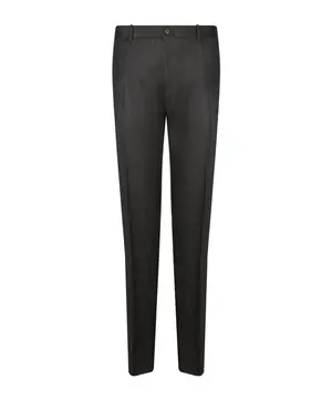 Incotex Slim Fit Wool Trousers - Black