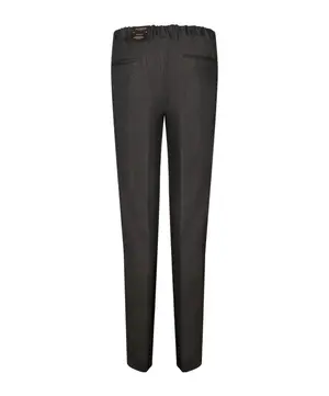Incotex Slim Fit Wool Trousers - Black
