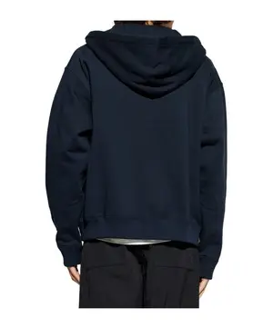 JIL SANDER Logo Zip-up Hoodie - Black