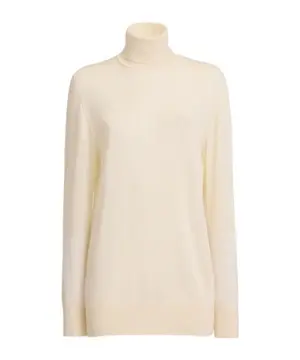 THE ROW Lizzy Knit Turtleneck Cashmere Sweater - Nude