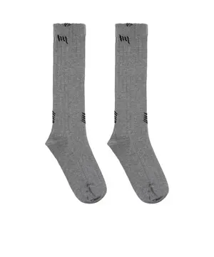 Marni Ribbed Logo Knee High Socks - Grey