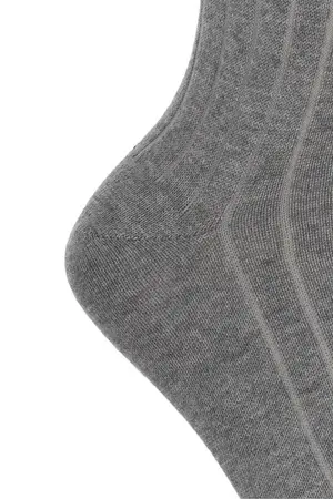 Marni Ribbed Logo Knee High Socks - Grey