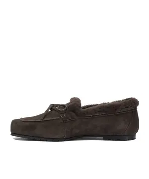 AeydĒ Suede Lace-up Loafers - Black