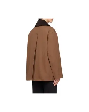 GANNI Jacket In Twill - Brown