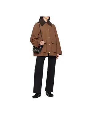 GANNI Jacket In Twill - Brown