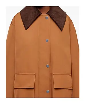 GANNI Jacket In Twill - Brown