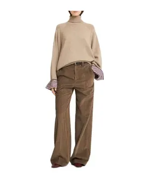 Brunello Cucinelli Cashmere Ribbed Turtleneck Sweater With Detachable Cuffs