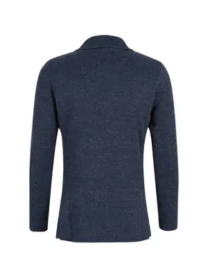 LARDINI Single Breasted Knit Jacket - Black