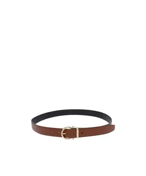 FERRAGAMO Adjustable Leather Belt - Brown