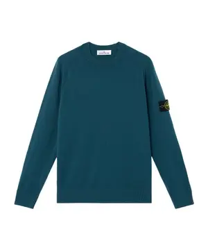 Stone Island Crewneck Jumper With Compass Badge - Dark Teal