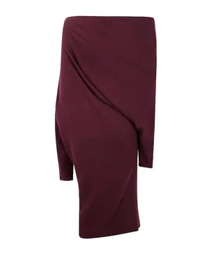 GIANLUCA CAPANNOLO One-shoulder Wool Dress With Pleated Detail