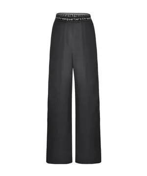 THREE QUARTERS Logo Wide-legged Casual Pants