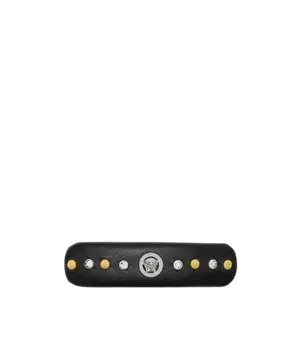 Versace Medusa Embellished Hair Clip - Black