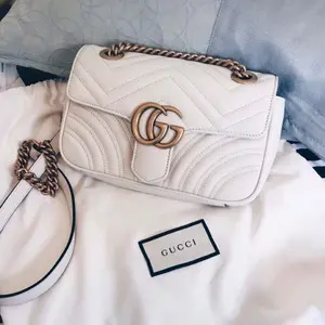 Gucci Gg Marmont Matelassé Mini Shoulder Bag - White