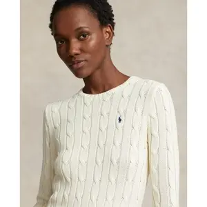 Polo Ralph Lauren Embroidered Pony Cable Knit Jumper - White