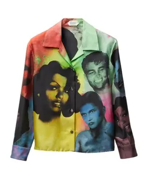Versace Portrait Print Cropped Shirt