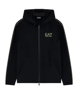 EA7 Zip-up Hooded Jacket - Black