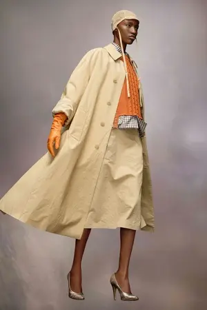 MAISON MARGIELA Single-breasted Midi Trench Coat - Nude