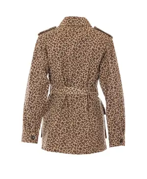 TWINSET Leopard-print Belted Jacket - Brown
