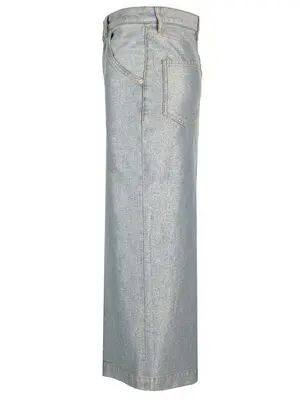 DARKPARK Denim Midi Skirt With Slits