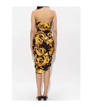 Versace Baroque One-shoulder Ruched Dress