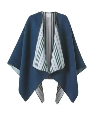 Burberry Reversible Wool Cape - Blue