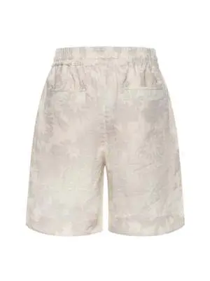 Eleventy Floral Print Drawstring Shorts - White