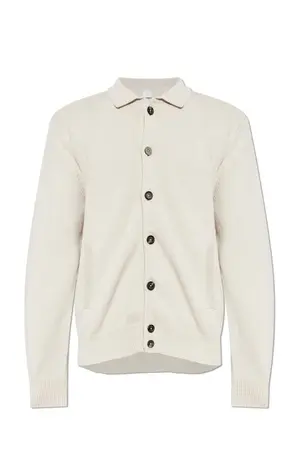 Eleventy Long-sleeved Collared Buttoned Cardigan - White