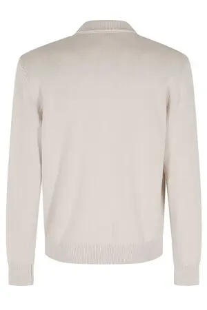 Eleventy Long-sleeved Collared Buttoned Cardigan - White