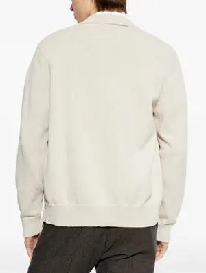 Eleventy Long-sleeved Collared Buttoned Cardigan - White