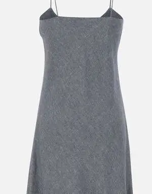 Eleventy V-neck Spaghetti Strap A-line Maxi Dress - Grey