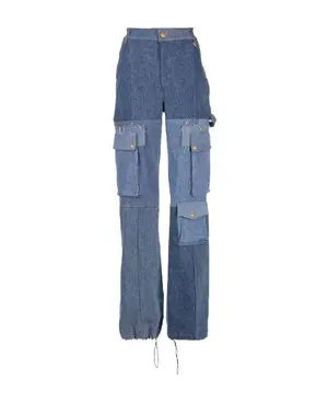 MARINE SERRE Logo Patchwork Cargo Jeans