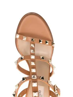 Valentino Garavani Rockstud Buckled Heeled Sandals - Brown