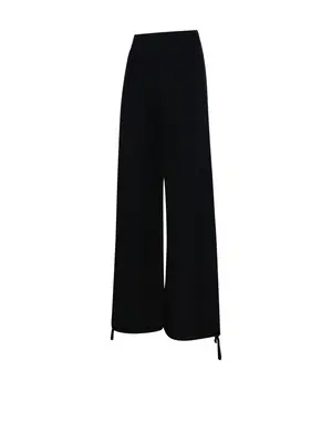 Max Mara Wide-leg Knit Pants With Drawstring Hem