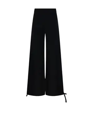 Max Mara Wide-leg Knit Pants With Drawstring Hem