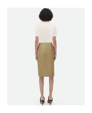 Bottega Veneta High-rise Leather Midi Skirt