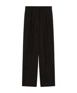 Sportmax Low-rise Pleated Front Straight Leg Trousers - Black