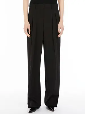 Sportmax Low-rise Pleated Front Straight Leg Trousers - Black