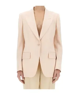 TOM FORD Single-breasted Jacket With Notched Lapel - Light Blush