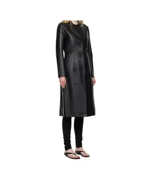 TOTEME Single-breasted Leather Coat