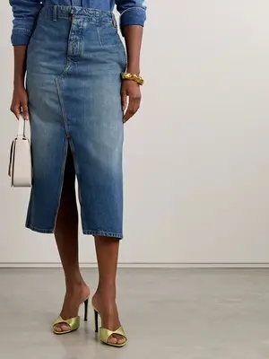 Victoria Beckham Asymmetric Utility Denim Skirt