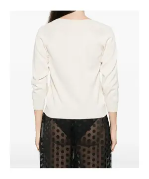 N.21 V-neck Knitted Top With Ribbed Cuffs And Hem