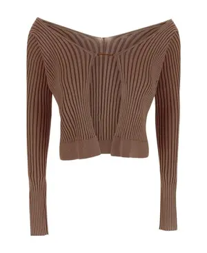 Jacquemus Jacquemus Ribbed-Knit Open-Front Cardigan With Logo Buckle Detail No