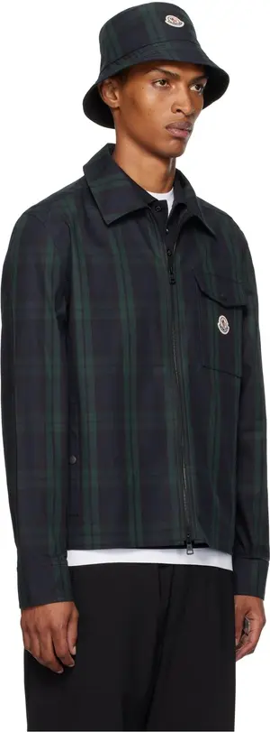 Moncler Checked Collared Zip-up Jacket