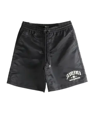 Amiri Drawstring Shorts With English Lettering - Black