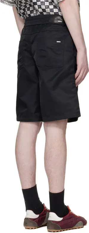 Amiri Drawstring Shorts With English Lettering - Black