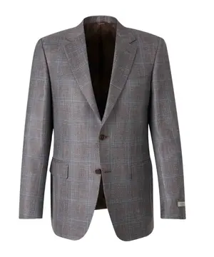Canali Check-pattern Blazer - Gray