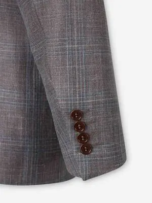 Canali Check-pattern Blazer - Gray