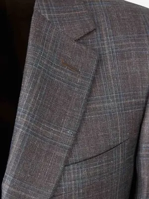 Canali Check-pattern Blazer - Gray