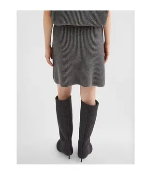 JIL SANDER Ribbed Knit Mini Skirt